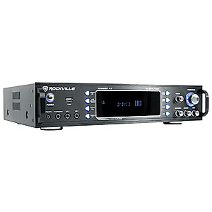 Rockville RPA60BT V2 1000 Watt 2-Ch USB Bluetooth DJ/Pro/Karaoke Amplifier Mixer, Black