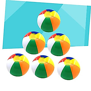 ibasenice 6 Pcs Summer Toys for Kids Inflatable Toy Water Pool for Kids Water Balls Beach Inflatables Beach Ball Inflatable Beach Ball Inflatable Ball Rainbow Ball Kids Ball Water Child