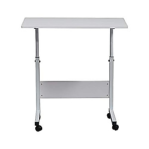 Side Table for Couch, C Table with Wheels for Couch Bed Recliner, Sofa Side Table Desk with Wheels, Tray Table Portable Side Table for Bed, Table Laptop Cart, Height Adjustable Coffee Snack Table