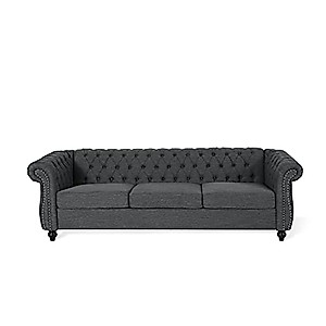 Christopher Knight Home Parksley Sofas, Charcoal + Dark Brown