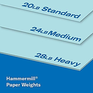 Hammermill Colored Paper, 20 lb Blue Printer Paper, 8.5 x 11-1 Ream (500 Sheets) - Made in the USA, Pastel Paper, 103309R