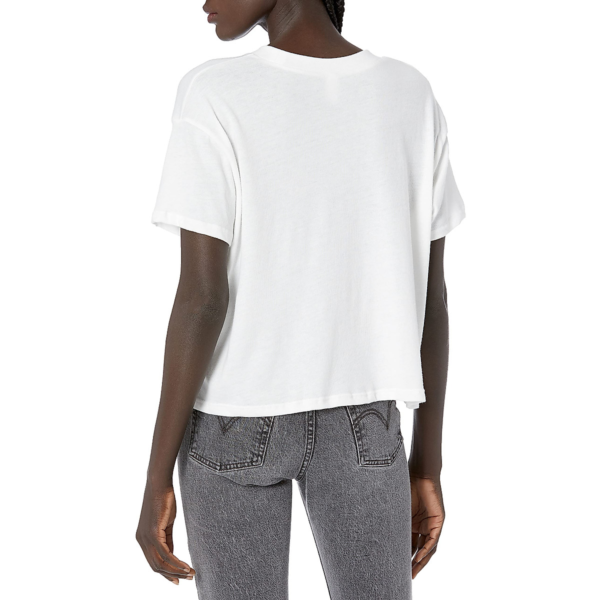 Alternative Women's Headliner Vintage Jersey Cropped T-Shirt, White, Large