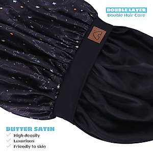 Hat Hut Kids Satin Bonnet Sleep Cap for Curly Hair Adjustable Silk Hair Cap for Baby Sleeping Hair Bonnet for Toddler Child (Dinosaur)