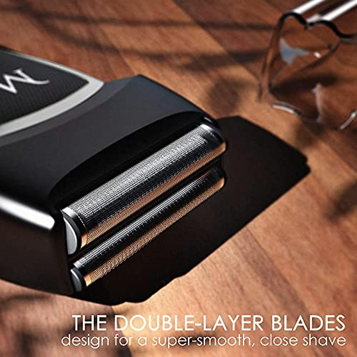 Memorism Multifunction Men’s Grooming Kit - Foil Shaver 4-Attachment Body Hair, Nose, Beard Trimmer with Adjustable Guard Heights - Rechargeable with LED Display Blizz GS5 (Black)