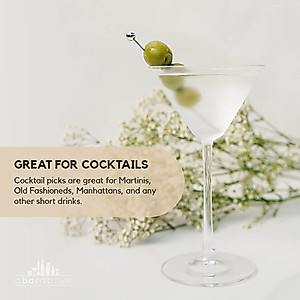 A Bar Above Cocktail kit - Stainless Steel Cocktail Picks 12pc & Mixing Glass (Diamond Cut)