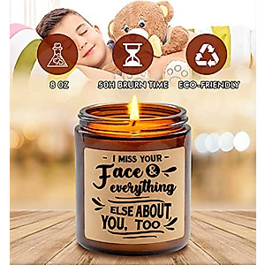 Scented Candles - I Miss Your Face & Everything Else About You Too - Thinking of You Gifts for Men - Boyfriend - Girlfriend - Lavender Scented Candles - Soy Candles