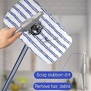MASTERTOP Microfiber Mops for Floor Cleaning, Extra Large Industrial Mop,Floor Commercial Mop for Wet & Dry Use, Flat Mop for Hardwood, Vinyl, Laminate, Tile Floors, 5 Reusable & Washable Mop Refills