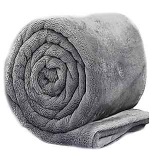 NICE COM SUPPLY Travel Blanket, 40X60, Portable, Warm, Cozy, Throw, for Car, Airplane, Chair, Small, Fleece, Full Body Cover, Grey