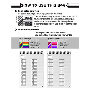 Color charts. A mini book organizer of coloring resources for colorists and artists on thick artist paper with a spiral binding on the top - A5 format