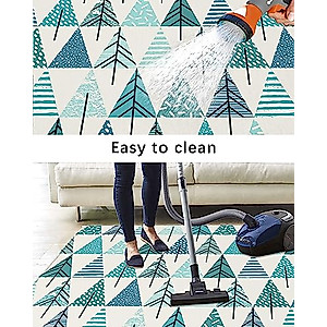 Outdoor Rugs for Patio,4x6 ft Christmas Tree Pine Tile Pattern Green Absorbent Non Slip Mats Carpet Rv Camping Area Rug Door Mat for Patios,Camper,Tent,Porch