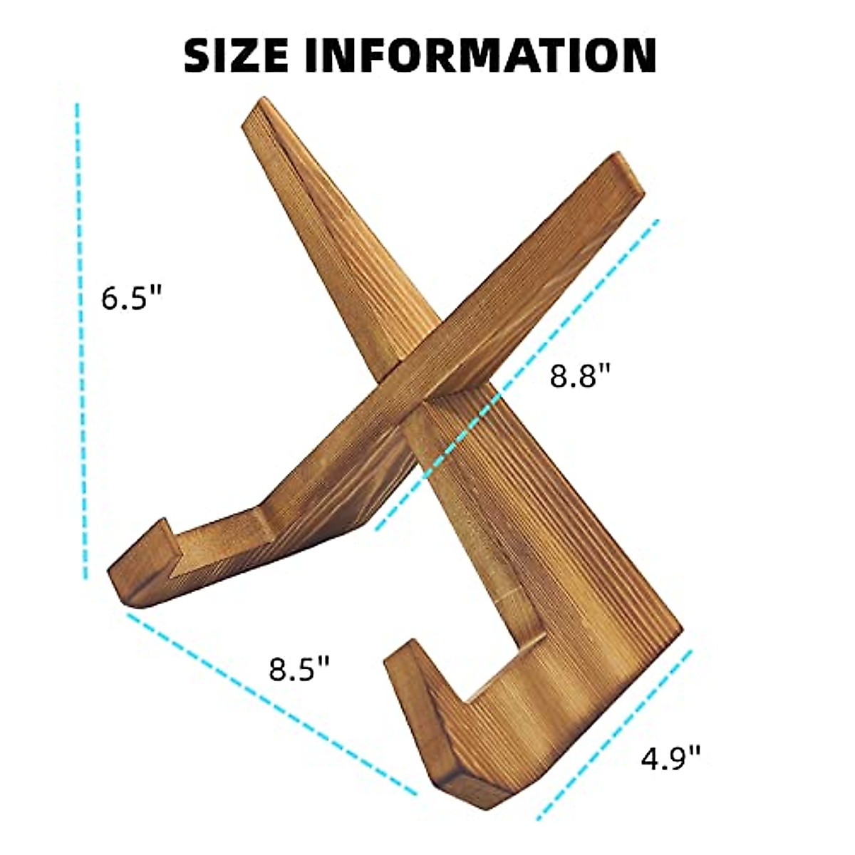 Cookbook Stand,Recipe Book Stand for Reading, Wood Book Stand -,Book Holder for Thick Cookbooks, Textbooks,Fits Small Counter or Desk Space,Portable Kitchen Hands Free Cook Book