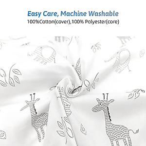 LAT Nursing Pillow and Positioner,Best for Mom Breastfeeding Pillow,100% Cotton Soft Fits Snug On Infant (Giraffe & Elephant)