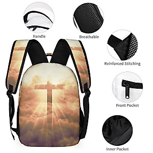 SDERDZSE Backpack Christian Cross Jesus Laptop Backpack Casual Daypack Cute Travel Backpack for Women Men