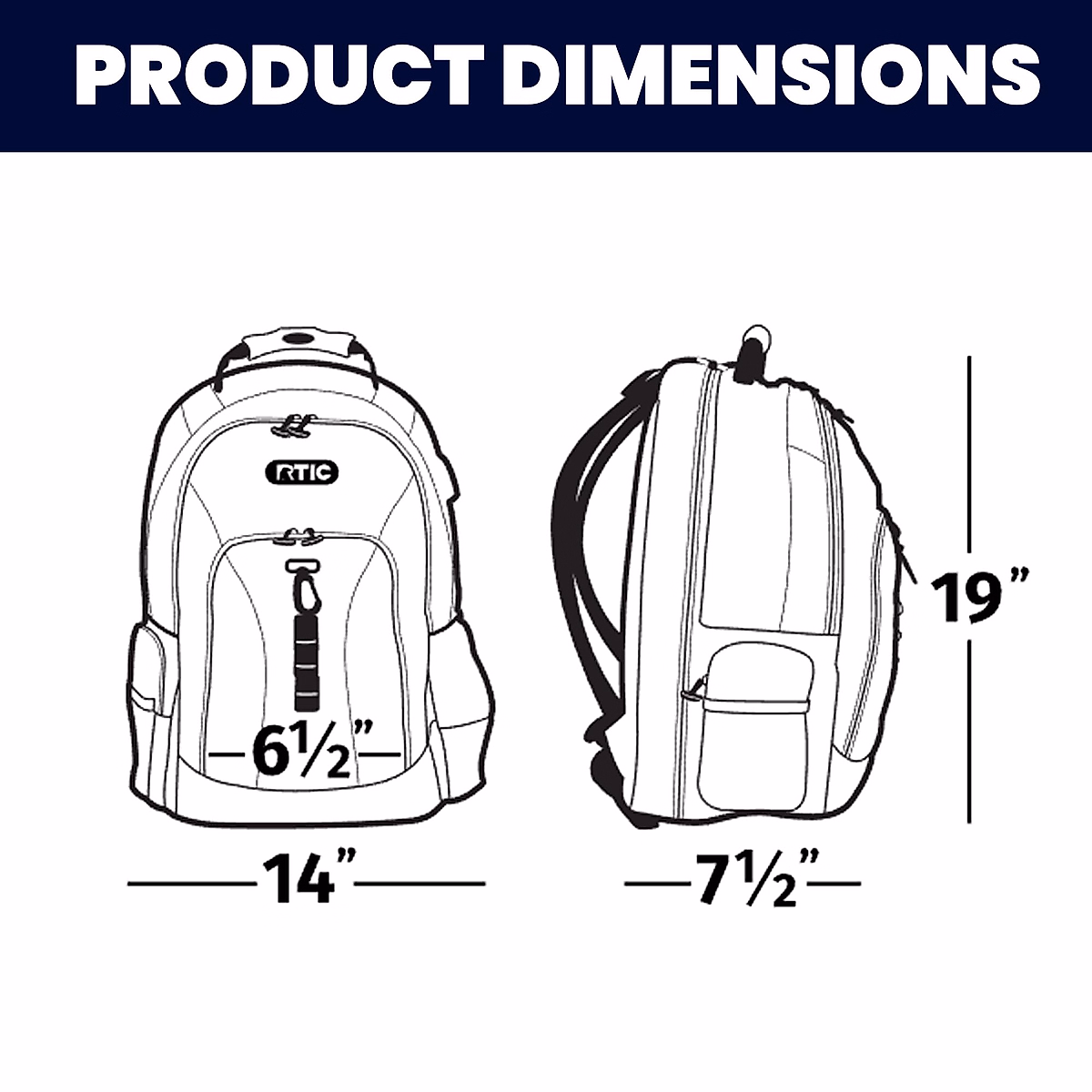 RTIC Summit Laptop Backpack, Sky Blue& Grey Medium