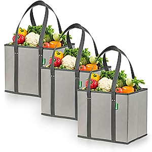 Creative Green Life Ultimate Shopping Bag 5-Pack – Reusable Grocery Box Bags (3) – Insulated Grocery Bags (2) – Premium Quality, Heavy Duty Tote Bag Set