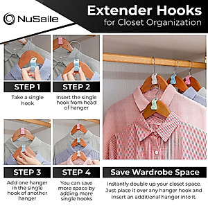 NuSaile Clothes Hanger Connector Hooks - Cascading Hanger Hooks Extensions for Clothes - Sturdy Plastic Hanger Extender Hooks for Closet Organization - Closet Hanger Organizers - 100pc Black