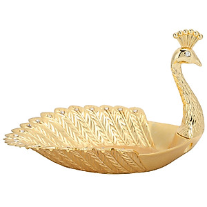 Dried Fruit Plate, Home Peacock Shape Metal Table Snack Tray, for Decoration Place Dried Fruit