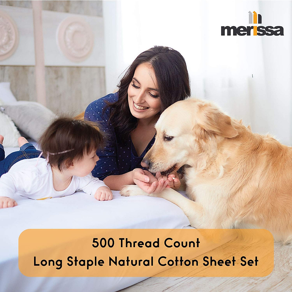 Merissa Luxury 100% Egyptian Cotton Sheets 1000 Thread Count 4 Piece Extra Deep Pocket Bed Sheet Set Sateen Stripe (White, Queen)