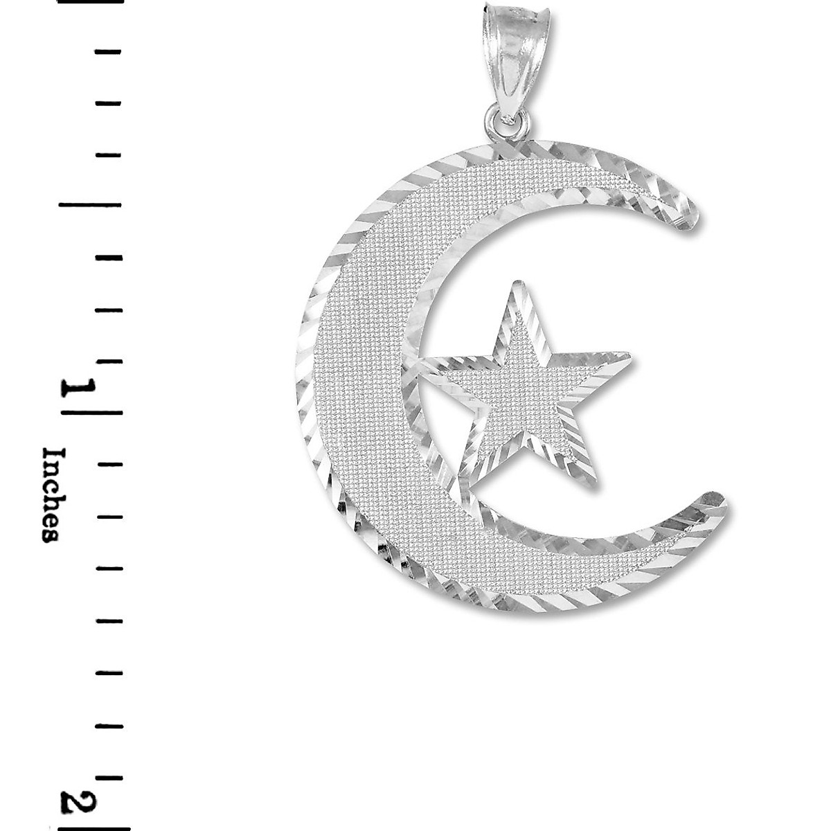 Claddagh Gold Sterling Silver Islamic Charm Crescent Moon and Star Pendant