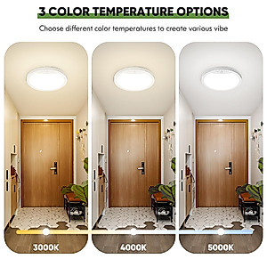 2-Pack Motion Sensor LED Ceiling Lights Wired, 8.7 Inch 3 Modes 18W 1800LM Flush Mount Light Fixtures, 3000K/4000K/5000K Motion Activated Ceiling Lamps with Timer for Indoor, Closet, Stair, Porch
