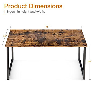 Coleshome 48 Inch Computer Desk, Modern Simple Style Desk for Home Office, Study Student Writing Desk, Vintage