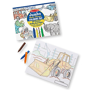 Melissa & Doug Jumbo 50-Page Kids' Coloring Pad - Space, Sharks, Sports, and More