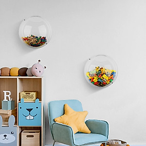 Yungyan 2 Pcs Acrylic Toy Dispenser for Wall Mounted Wall Toy Organizer for Kids Hanging Storage Display Acrylic Wall Organizer Clear Storage Bin for Nursery Playroom Cars Trains (Classic Style)