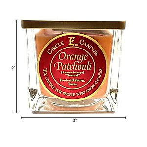 Circle E Candles, Orange Patchouli Scent, Small Size Jar Candle, 8oz, 1 Wick