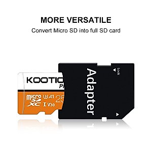 KOOTION 256GB Micro SD Card 256 gb U3 Ultra TF Card Micro SDXC Memory Card V30 A1 App Performance High Speed TF Card R Flash, U3, V30, A1, 256 GB