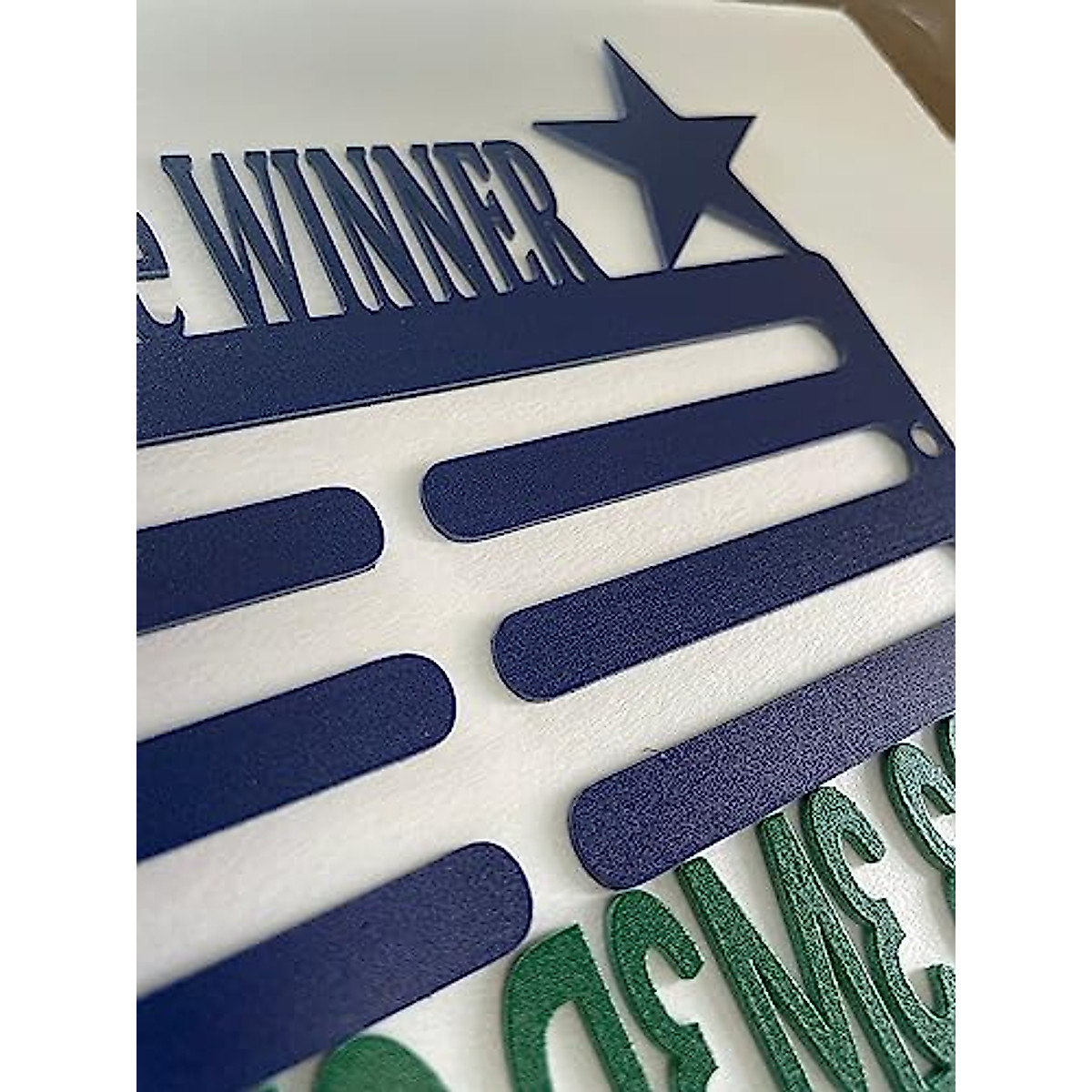 THELSTUDIOS Rustic Home Decor, Custom Medal Hanger Metal Sign, Personalized Medal Hanger Display, 12 Rungs For Medal, Sports Medal Hanger For Winner