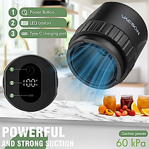 Vacson Upgraded Fully Automatic Electric Mason Jar Vacuum Sealer Kit for Wide & Regular Mouth Mason Jars, Canning Vacuum Sealer Mason Jar, Vacuum Sealer for Jars, food saver jar sealer for mason jars