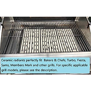 GasSaf Ceramic Radiant Replacement for Bakers & Chefs, SAMS & Turbo, Fiesta, Grand Hall, Members Mark Gas Grill (8" x 7.25")(6-Pack)