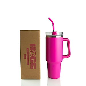 Hogg 40oz Traveler Powder Coated Tumbler DIY, Customizable, Add Logo, Vinyl, Alcohol Ink, or Glitter & Epoxy, Bulk/Wholesale Tumblers (Pink)