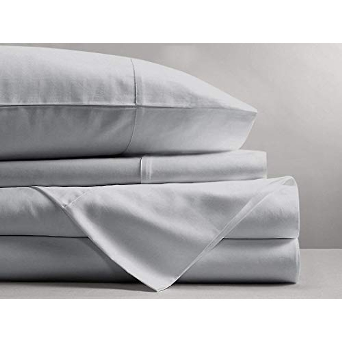 Sophia Cotton Club Hotel Luxury Super Soft 550-TC Egyptian Cotton - Sheet Set for RV King Size (72x80) Mattress Fits 28-30 inches Fully Elastic Deep Pocket (Solid, Silver Grey)