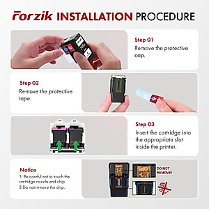 Forzik 245XL 246XL Ink Cartridge for Canon PG-245XL CL-246XL, Higher Yield Compatible with Canon Pixma MX490 MX492 MG2522 TS3100 TS3122 TS3300 TS3322 TS3320 TR4500 TR4520 TR4522 MG2500 Printer