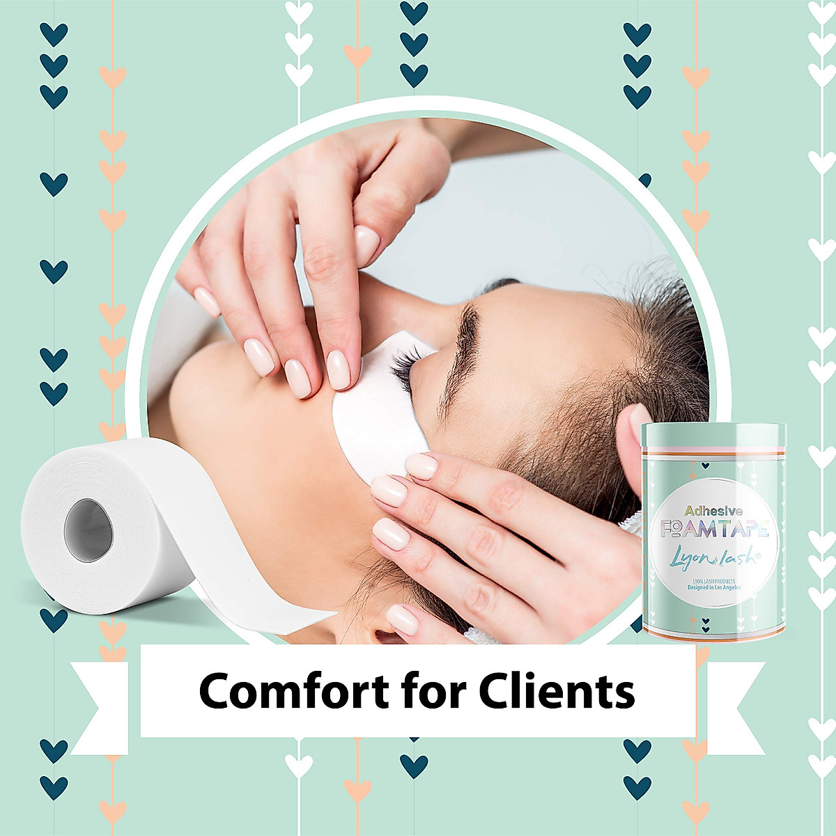 Lyon Lash Foam Tape | Medical Elastic Eyelash Tapes for Eyelash Extensions | Eyelash Extension Supplies Under Eye Pads Lint Free Patches Hypoallergenic Latex Free (1 inch x 4)