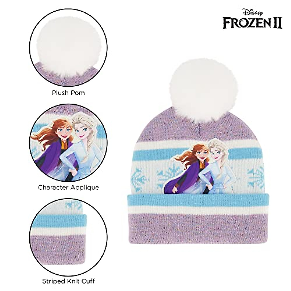 Disney Girls Winter Hat with Knit Mittens Set and Insulated Ski Ages 2-4 or Frozen Knit Gloves and Glove Set, Age 4-7