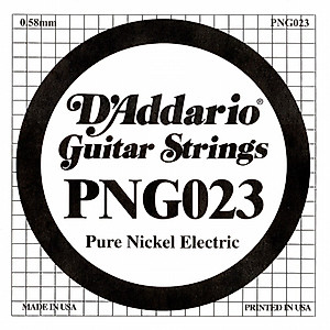 D'Addario PNG023 Pure Nickel Electric Guitar Single String, 023