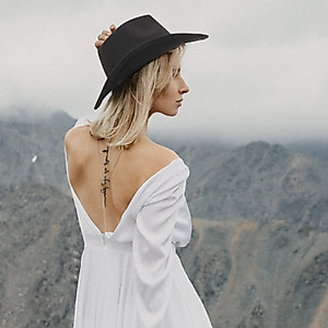 GEMVIE Cowboy Hat for Men Womens Classic Crushable Roll Up Brim Cowboy Hat Belt Buckle Western Cowboy Cowgirl Hat