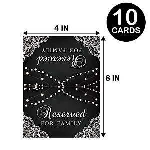 Reserved Signs, 10 Pack Tented Table Place Cards for Wedding, Parties, Receptions, Restaurant, and Celebrations, Reserved Signs for Tables, Reserved Signs for Wedding Chairs, 4 x 6 Inches.