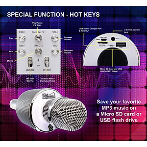 MR. MICROPHONE As Seen on TV - Wireless Karaoke Microphone, Portable Handheld Rechargeable Karaoke Speaker Machine for Boys Girls Kids Singing, Compatible with iPhone Android PC