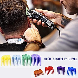 8 Pcs Professional Colorful Hair Clipper Combs Guide Accessories, Wahl Replacement Guards Set #3171-500 – 1/8” to 1” Great for All Wahl Clippers/Trimmers, Random Colors