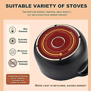 Aroplor Casserole Clay Pot Premium Ceramic Bowls With Lid Heat-Resistant Cooking Nonstick Stock Pot Soup Pot Cookware Stovetop Easy To Clean(Orange 2.65Quart,2500ml)2~6 People (Oranger)