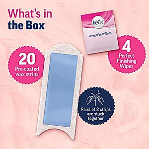 Veet Full Body Waxing Kit for Sensitive Skin - 20 Strips (Pack of 2)