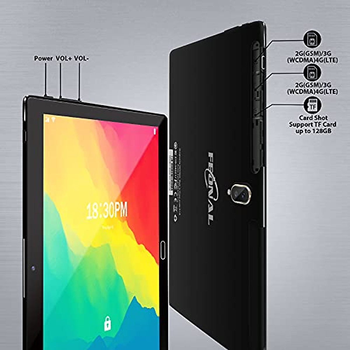 Android 11.0 Tablet, 2 in 1 Tablet 10.1 inch, 4G Cellular Tablet with Keyboard, Octa-Core, 64GB Storage, 4GB RAM, Mouse, Stylus, Case, Support Dual Sim Card, 13MP Camera, WiFi, Bluetooth, GPS (Black)
