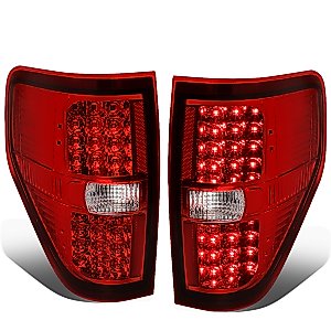 DNA MOTORING TL-F15009-LED-CH-RD LED Tail Light Assembly Driver & Passenger Side [Compatible with 09-14 Ford F150]