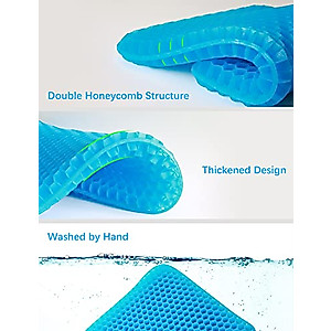 OSWCHIC Gel Seat Cushion Pressure Relief Double Layer Honeycomb Breathable Chair Cooling Pad for Car Driver Office Wheel Chair Tailbone Sciatic Nerve Spine Pain Relief