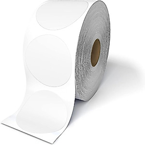2 Inch Circle Thermal Labels, Self-Adhesive Round Thermal Printer Stickers, 500 per Roll Thermal Label Stickers for DIY Logo Design, Business and Name Tag
