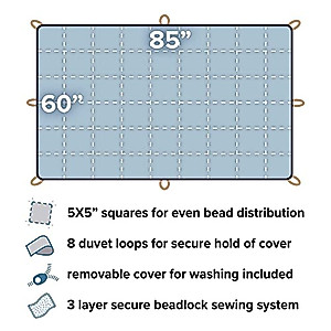 Modern Hygge Weighted Blanket 20 Lbs. with Removable Duvet Cover Queen (60"×85") - Grey