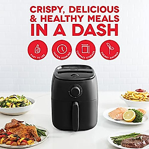 DASH Tasti-Crisp™ Electric Air Fryer Oven Cooker with Temperature Control, Non-Stick Fry Basket, Recipe Guide + Auto Shut Off Feature, 1000-Watt, 2.6Qt, Black